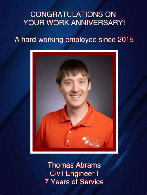 Thomas Abrams - 7 Years of Service | Racey Engineering